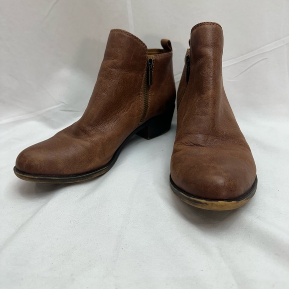 Lucky Brand | Shoes | Lucky Brand Brown Leather Ankle Booties 75 | Poshmark